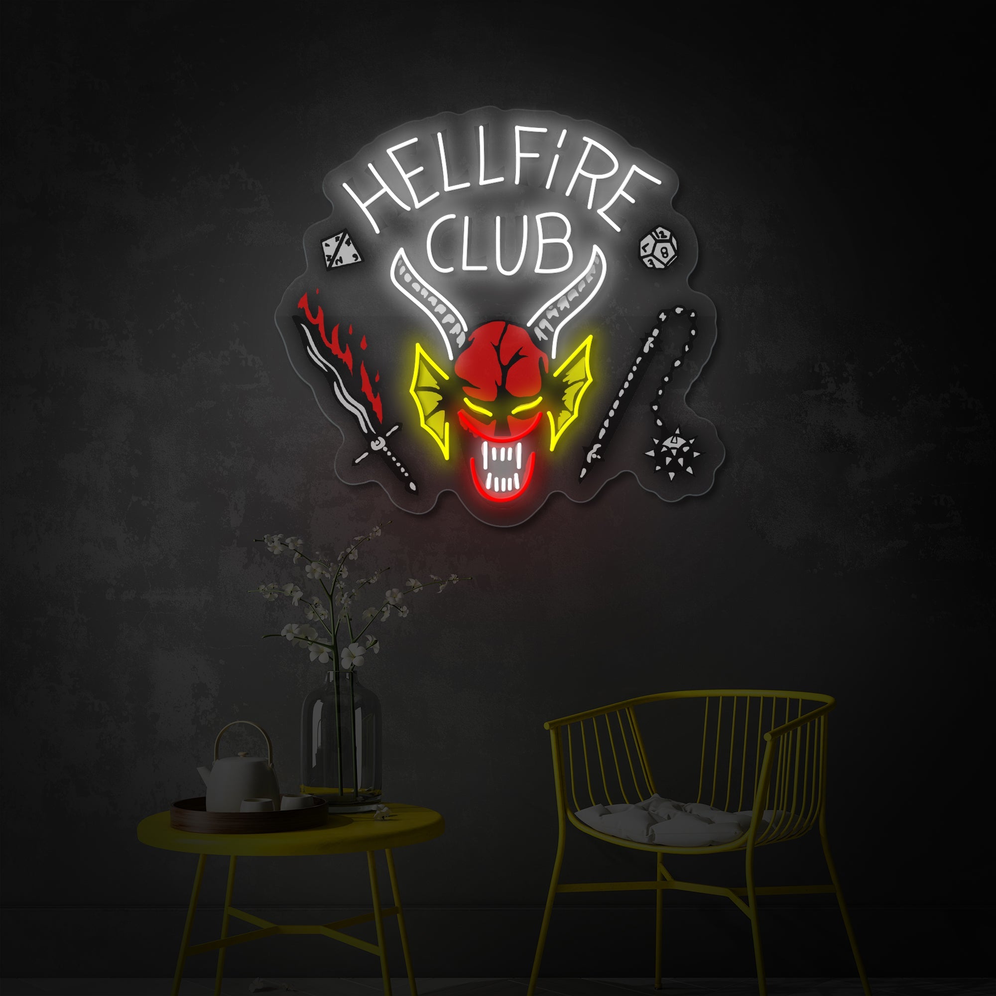 "Hellfire Club" UV-bedruckt LED-Neonschild - HAPPYNEON – HAPPYNEON.DE