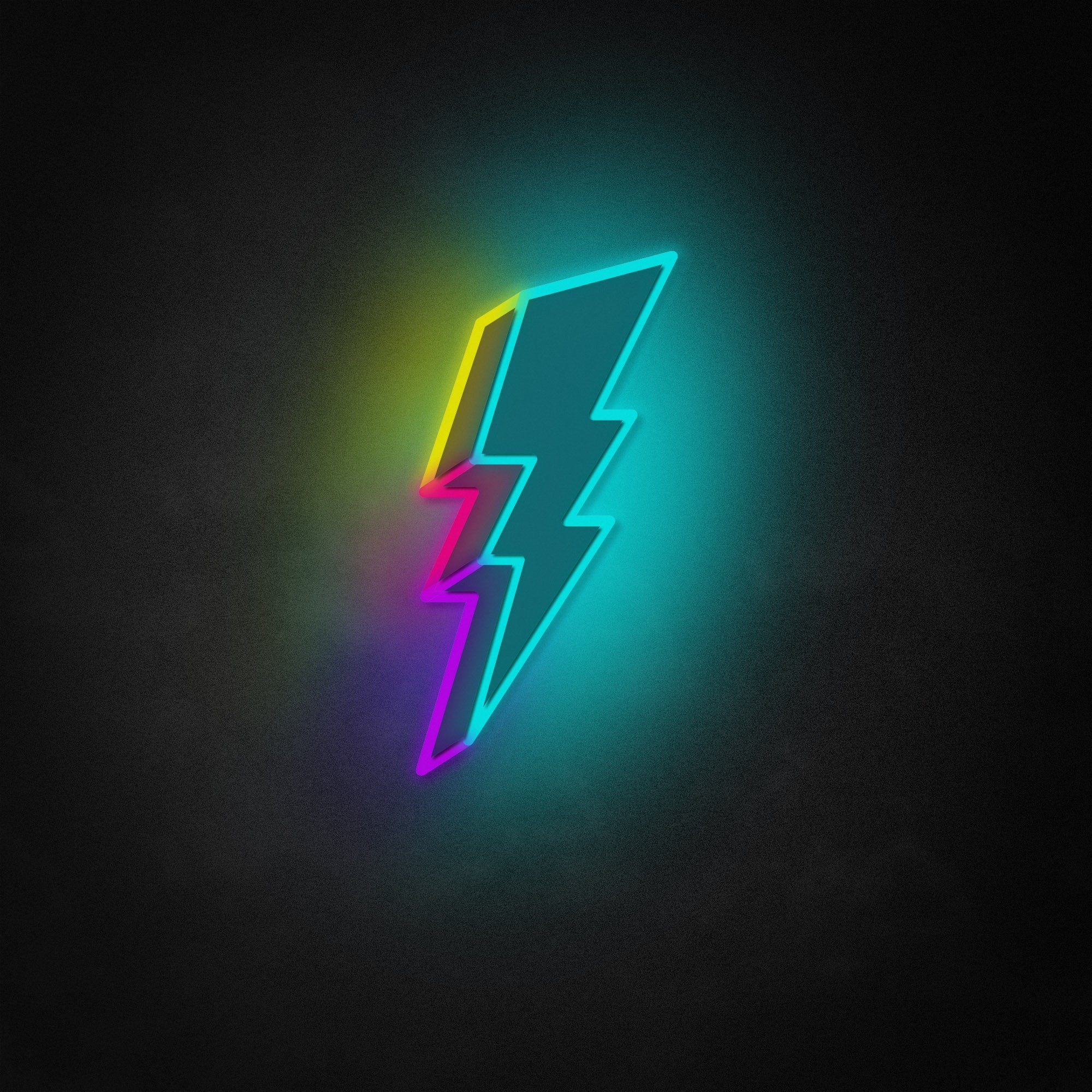 Neon Lightning 3D Colorful Neon Lightning Bolt Icon